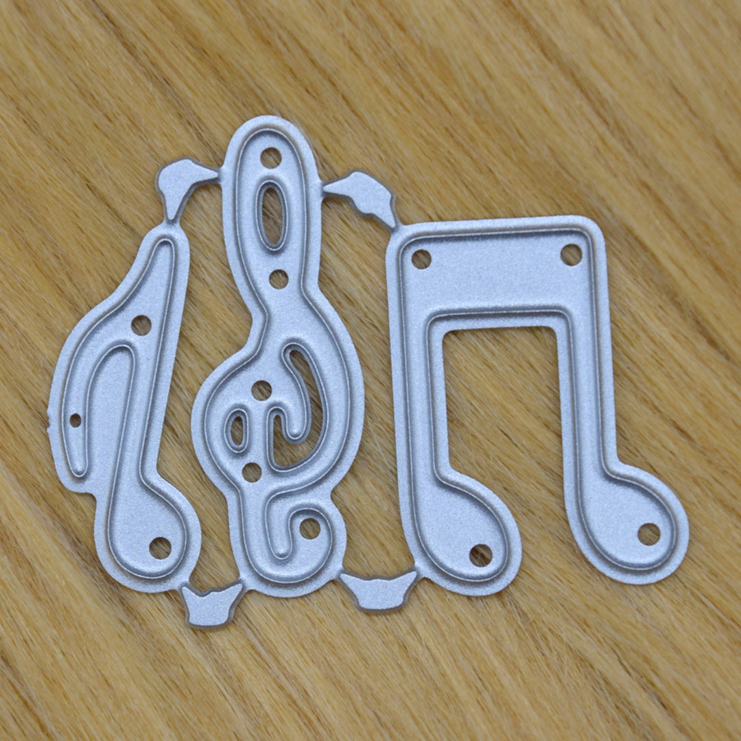 3 Piece Musical Symbols of Beam Notes, Quaver and Treble Clef Metal ...