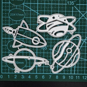 3 Planets & Rocket Metal Cutting Dies Set Space Ship | Etsy