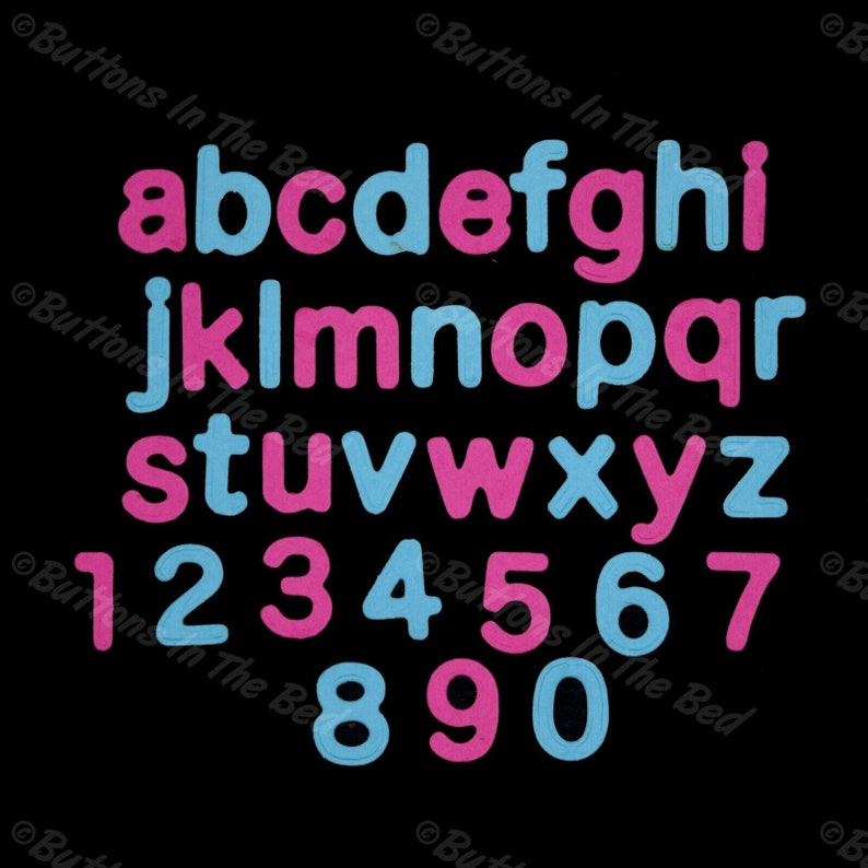Lowercase Alphabet Letters & Numbers Metal Cutting Dies Set, 1.5cm to ...