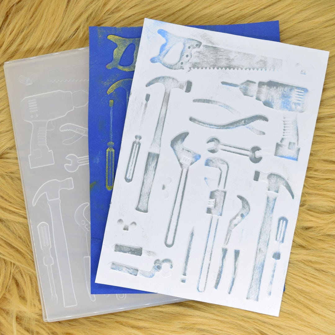 3D Hand Tools Design Multi Depth Embossing Folder, DIY, Work, Handyman ...