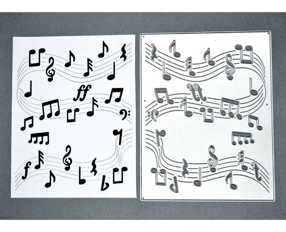 Musical Notes Music Background Metal Cutting Die Stencil - Etsy