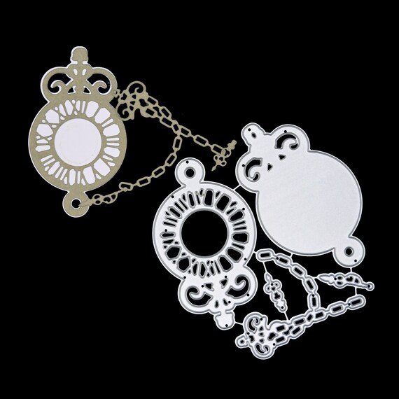 Vintage Pocket Watch & Chain Metal Cutting Die Set Steampunk | Etsy