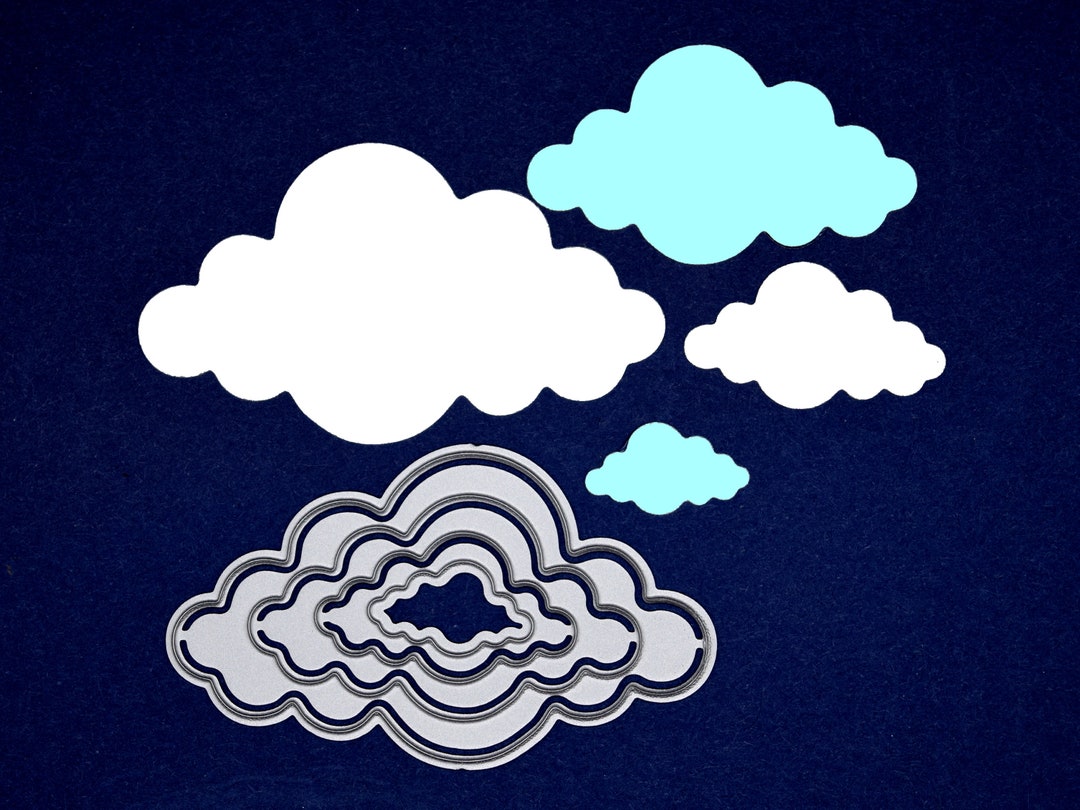 Set of 4 Cloud Metal Cutting Dies, Stencils Card Making, Scrapbooking ...
