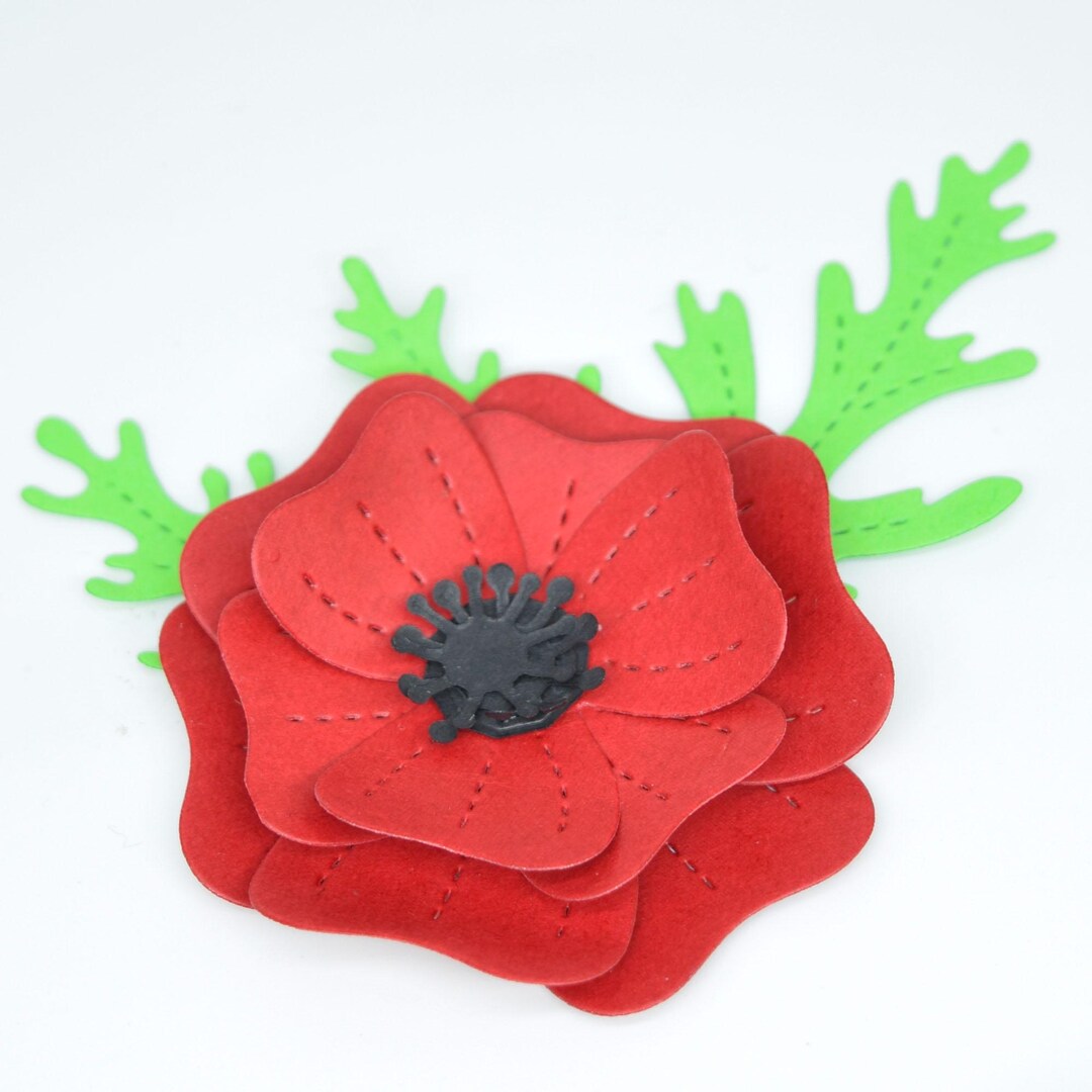 Decorative 3D Poppy Flower Metal Cutting Die Kit, Remembrance, Petals ...