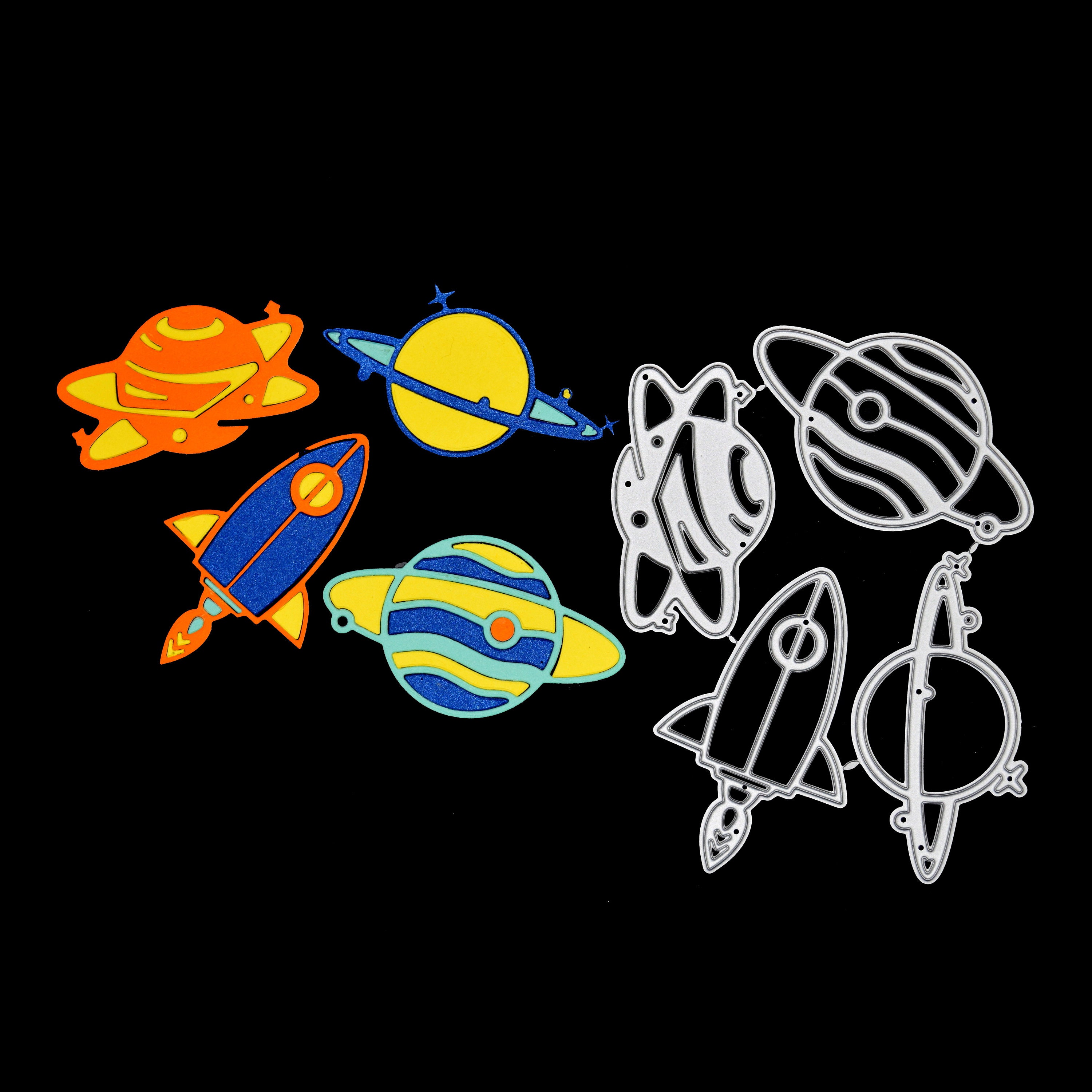 3 Planets & Rocket Metal Cutting Dies Set Space Ship - Etsy