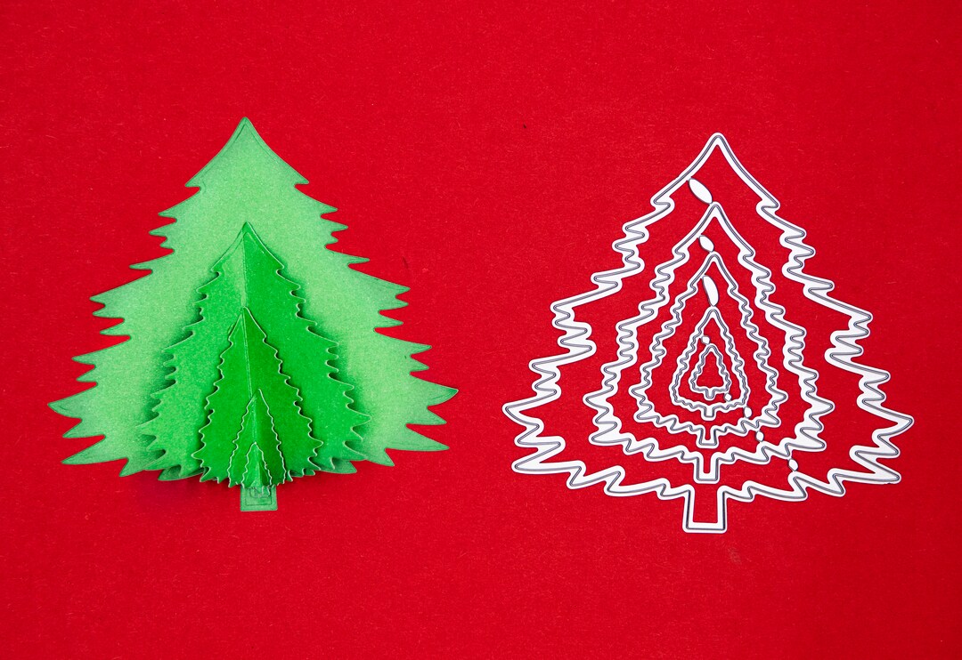 3D Christmas Tree Metal Cutting Die, Card Making, Scrapbooking, Paper ...