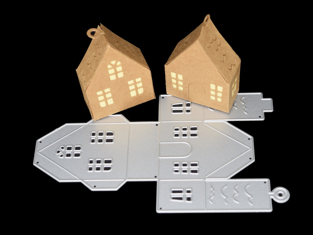 3D House Metal Cutting Die, With Door Windows & Loop for Hanging, Card ...