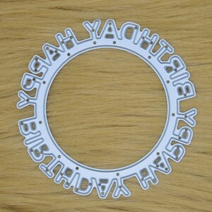 A Round Circular 'happy Birthday' Sentiments Frame Metal Cutting Die ...