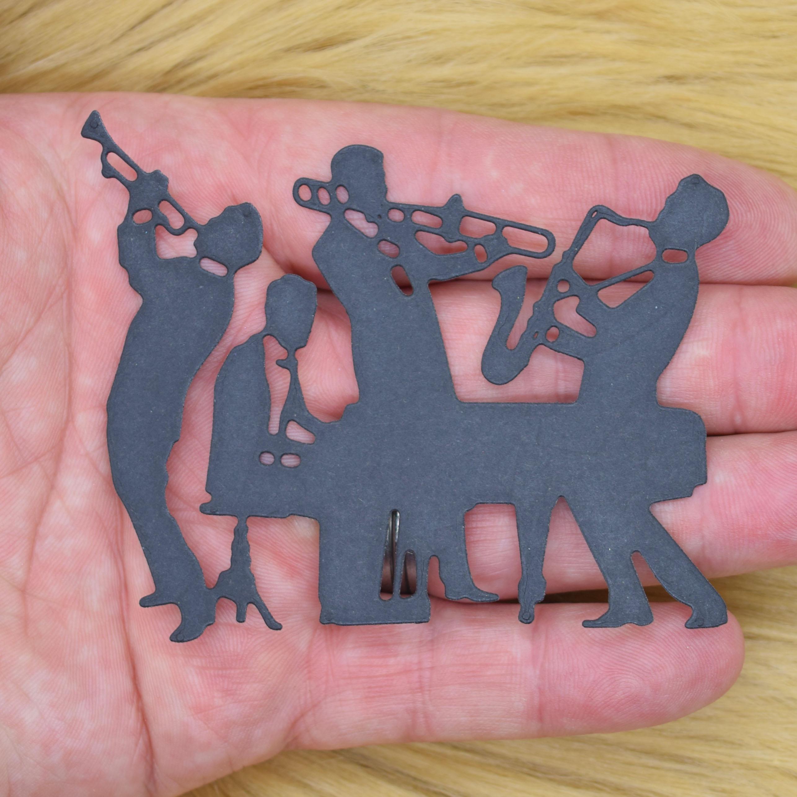 Jazz Swing Band Metal Cutting Die, Piano, Trumpet, Saxophone, Trombone ...