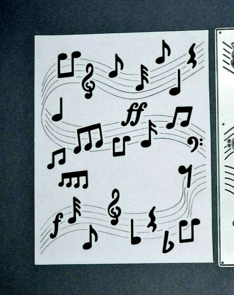 Musical Notes Music Background Metal Cutting Die Stencil - Etsy