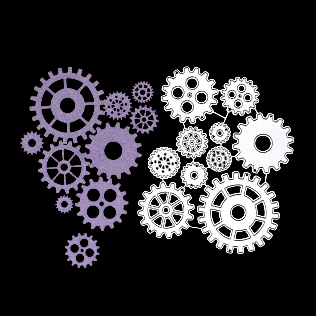 Large Set of Cogs Metal Cutting Dies, Steampunk, Stencils, Card Making ...