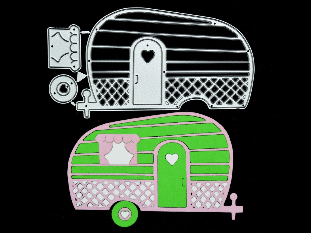 Retro Caravan Metal Cutting Die, Cutter Stencil, Card Making ...