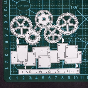 Steampunk Cogs Industrial Metal Cutting Die Set, Stencil, Card Making ...