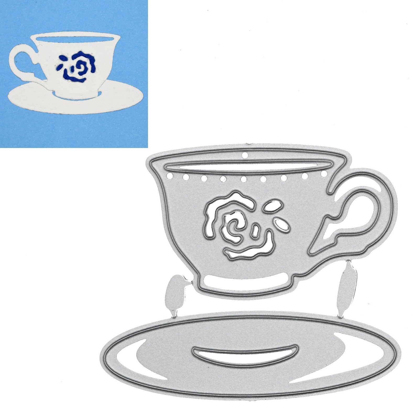 Tea Cup & Saucer Metal Cutting Dies, Stencil, Card Making, Scrapbooking ...