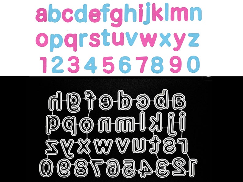 Lowercase Alphabet Letters & Numbers Metal Cutting Dies Set, 1.5cm to ...