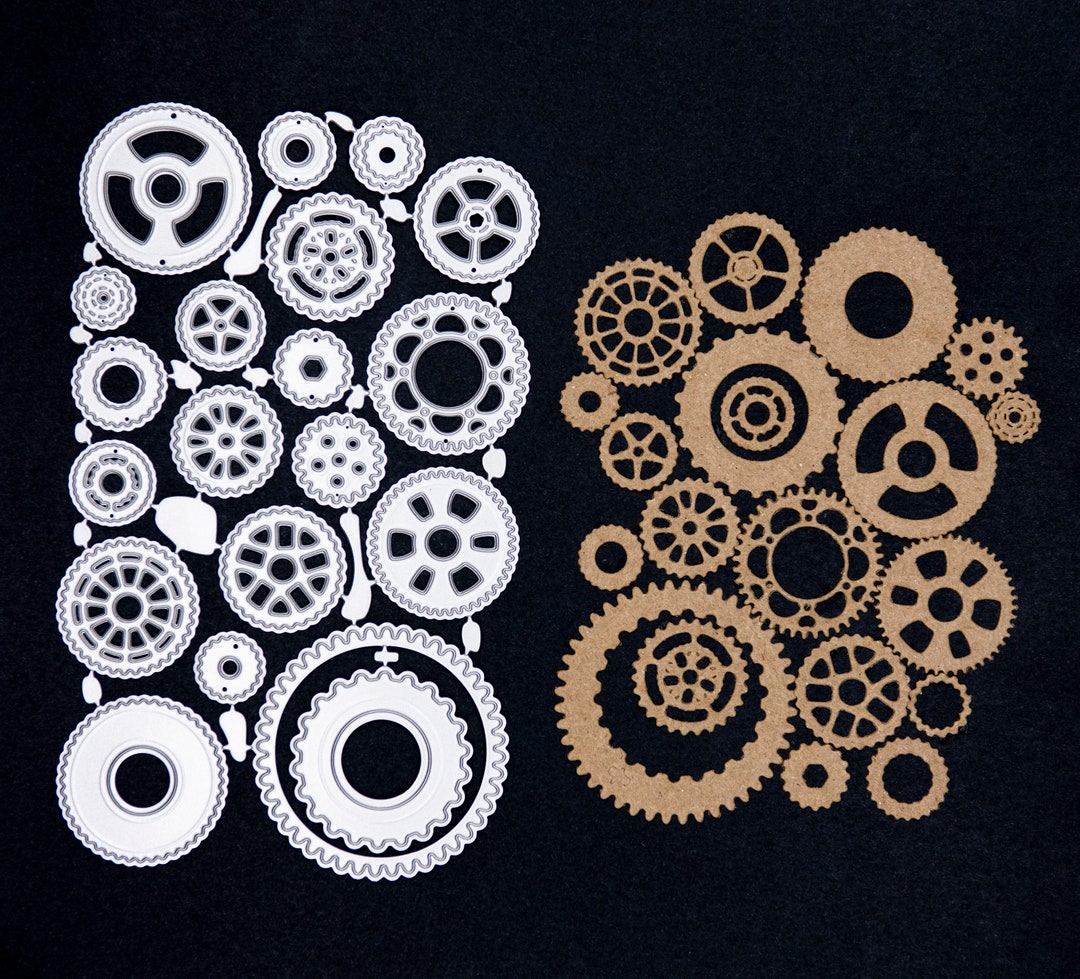 Large Set of 20 Cogs Metal Cutting Dies, Steampunk, Card Making ...