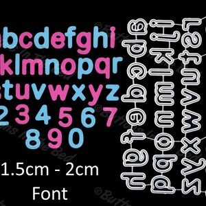 Lowercase Alphabet Letters & Numbers Metal Cutting Dies Set, 1.5cm to ...