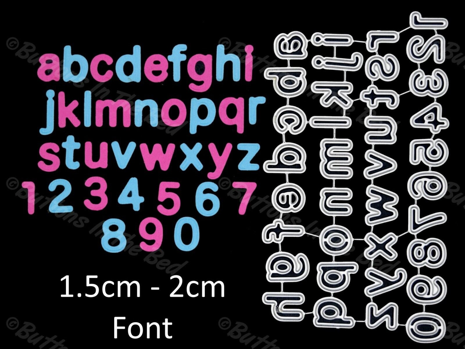 Lowercase Alphabet Letters & Numbers Metal Cutting Dies Set, 1.5cm to ...