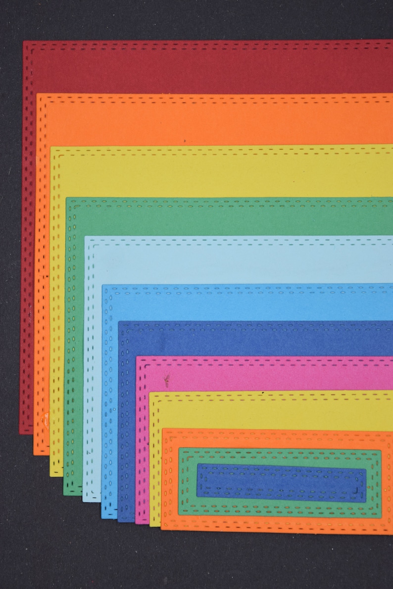 Large Nest of 12 Rectangle Double Stitch Patterned inside - Etsy