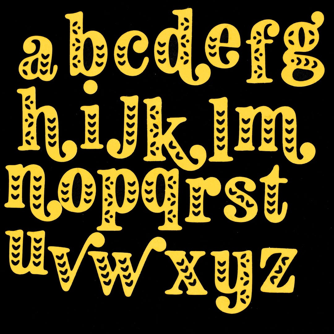 Fantastic Large Lowercase Decorative Alphabet Metal Cutting Dies, 2.5cm ...
