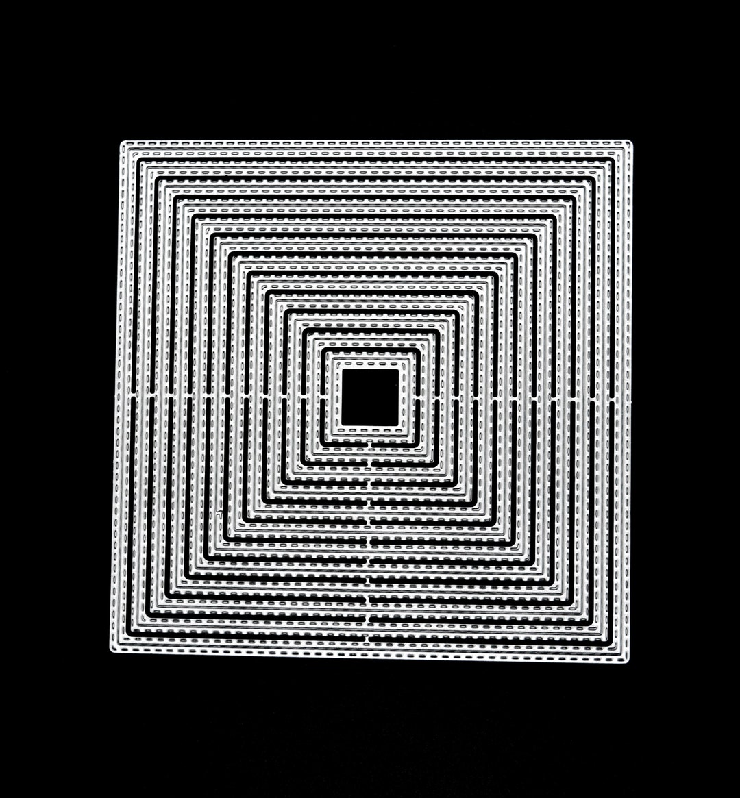Nest of 12 Square Double Stitch Patterned Metal Cutting Dies, Card ...