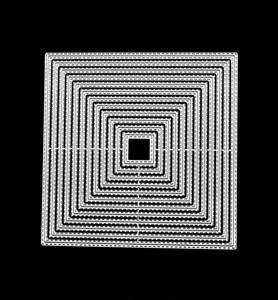 Nest of 12 Square Double Stitch Patterned Metal Cutting Dies - Etsy ...
