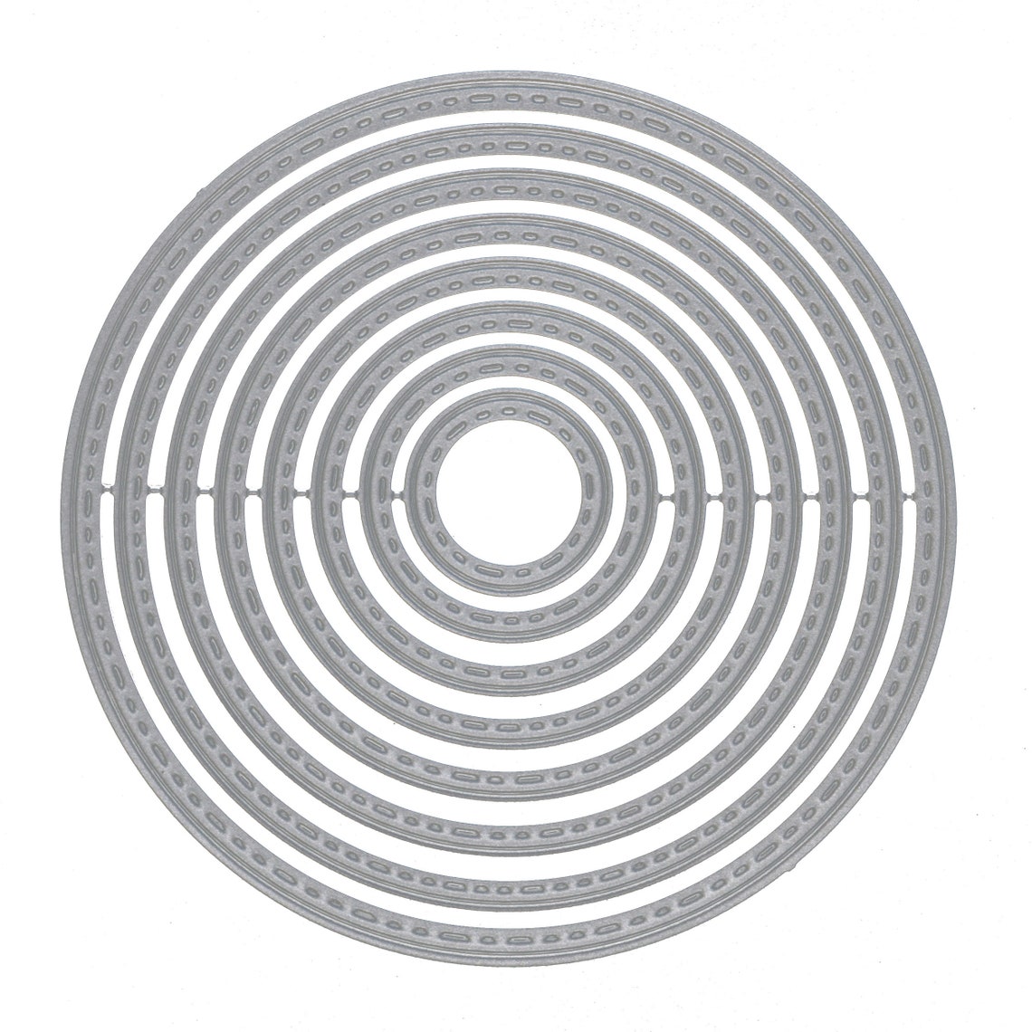 Nest of 8 Circle Round Stitch Patterned Metal Cutting Dies, Circles ...