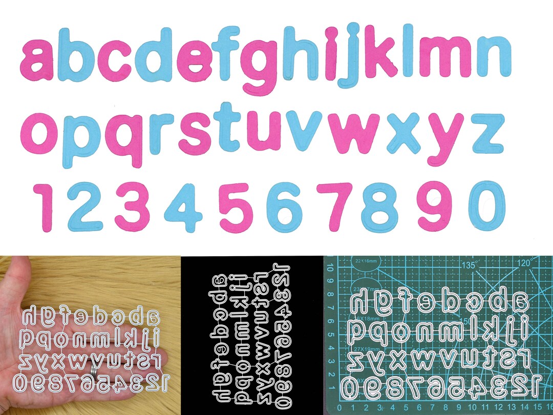 Lowercase Alphabet Letters & Numbers Metal Cutting Dies Set, 1.5cm to ...
