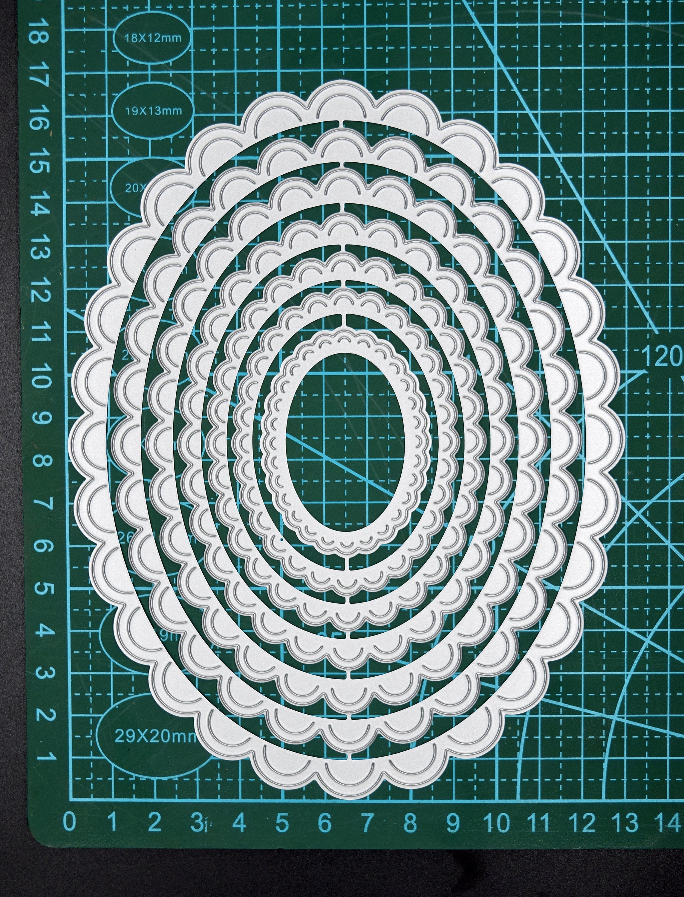 Large Nest of 8 Scallop Edged Oval Metal Cutting Dies Card - Etsy