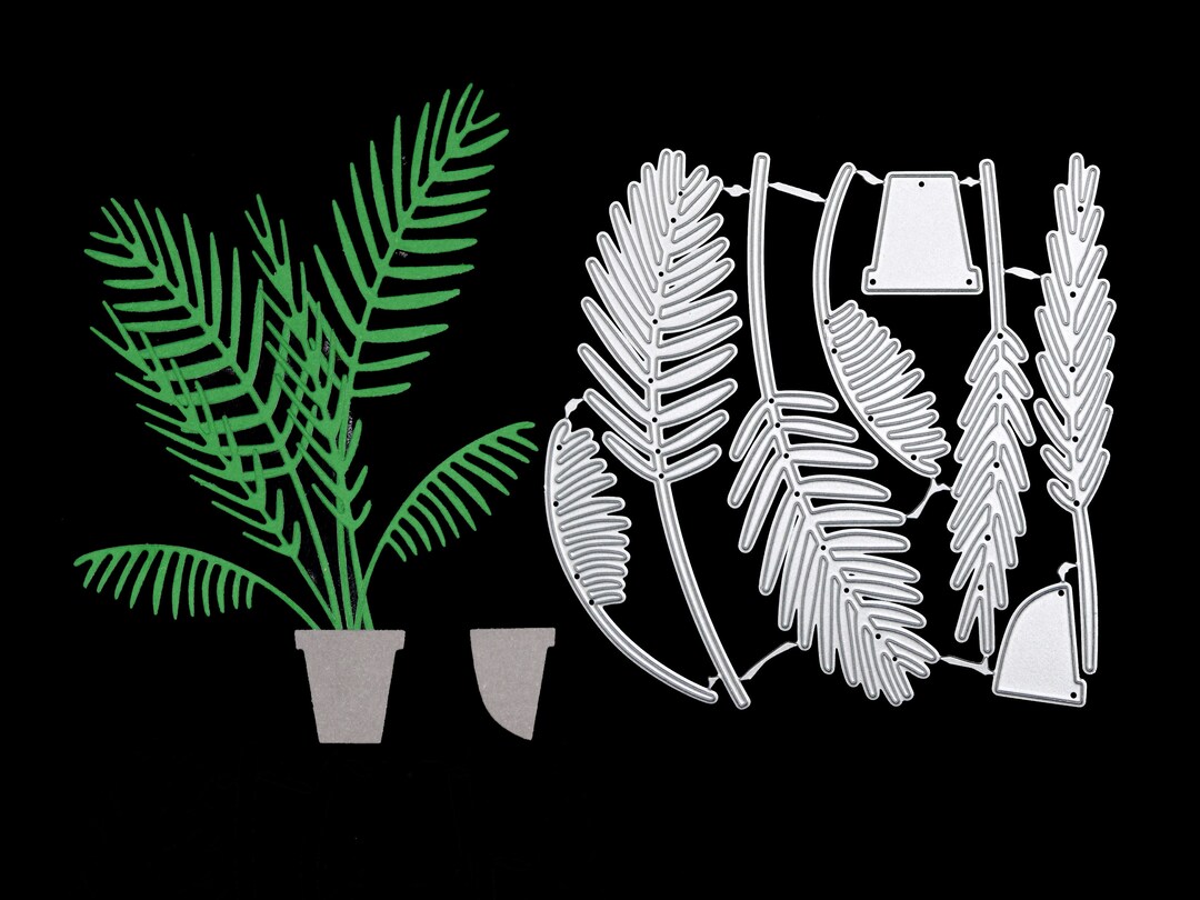 Fern Plant Metal & Pot Cutting Dies, Card Making, Crafts, Paper Crafts ...