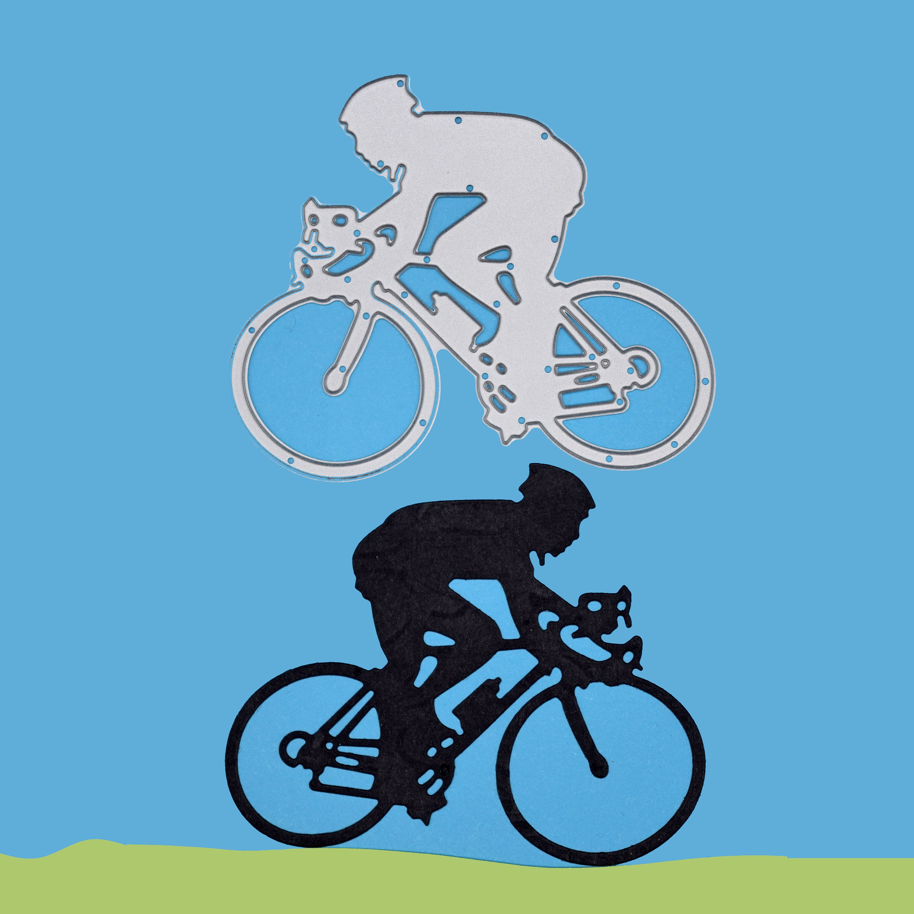 Man Riding Racing Bicycle Metal Cutting Die Cyclist Bike - Etsy