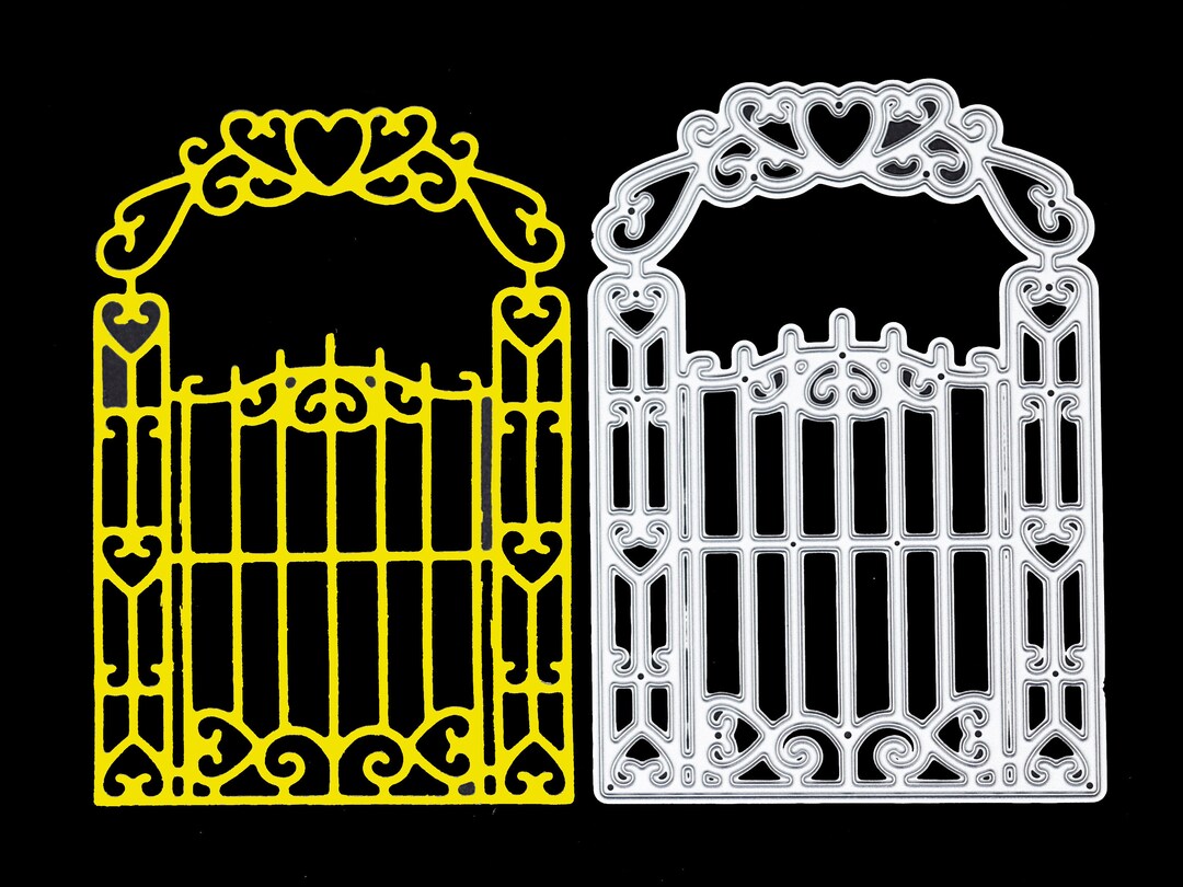 Victorian Style Gate With Hearts Metal Cutting Die, Card Making, Paper ...