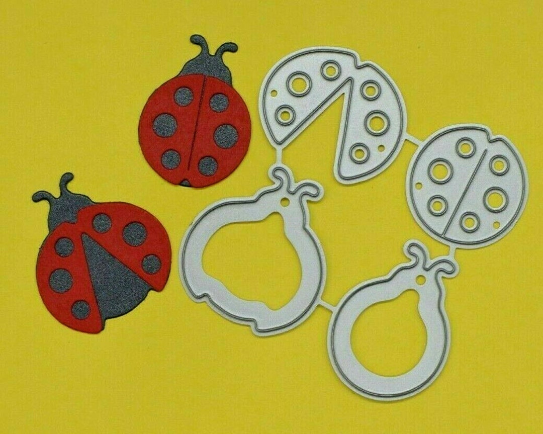 2 Ladybirds Ladybugs Metal Cutting Dies Set, Stencils, Card Making ...