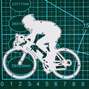 Man Riding Racing Bicycle Metal Cutting Die, Cyclist, Bike, Card Making ...