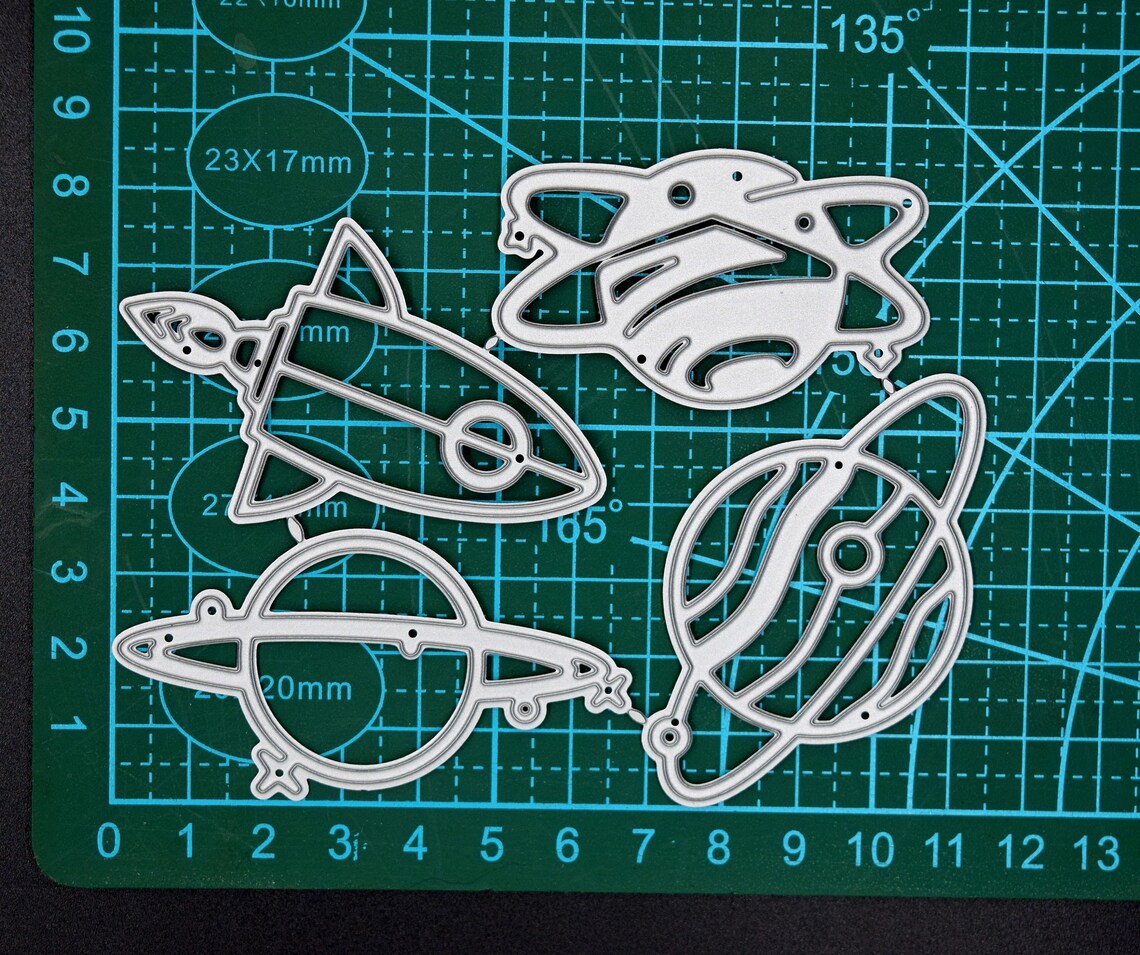 3 Planets & Rocket Metal Cutting Dies Set Space Ship - Etsy