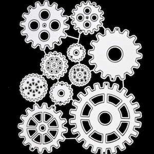 Large Set of Cogs Metal Cutting Dies, Steampunk, Stencils, Card Making ...