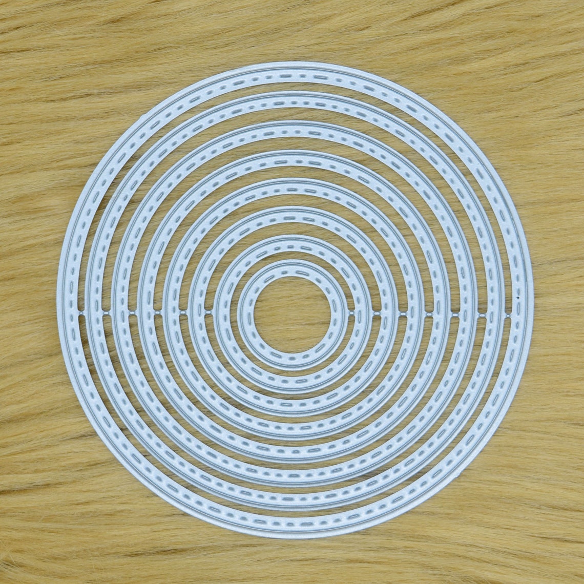 Nest of 8 Circle Round Stitch Patterned Metal Cutting Dies, Circles ...