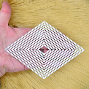 Nest of 11 Diamond Shaped Metal Cutting Dies, Card Making, Scrapbooking ...