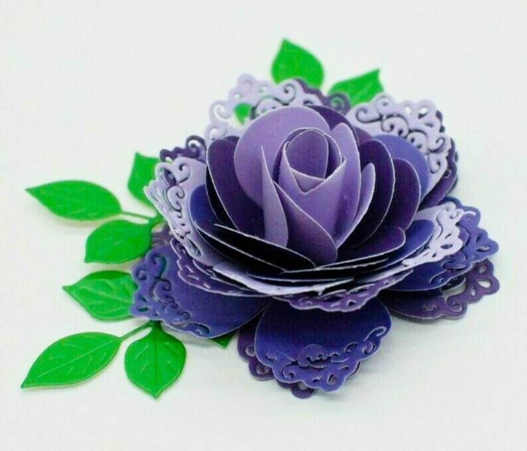 3D Rose Flower Cutting Die Set | Layered Floral Card Making Craft B5 - Etsy