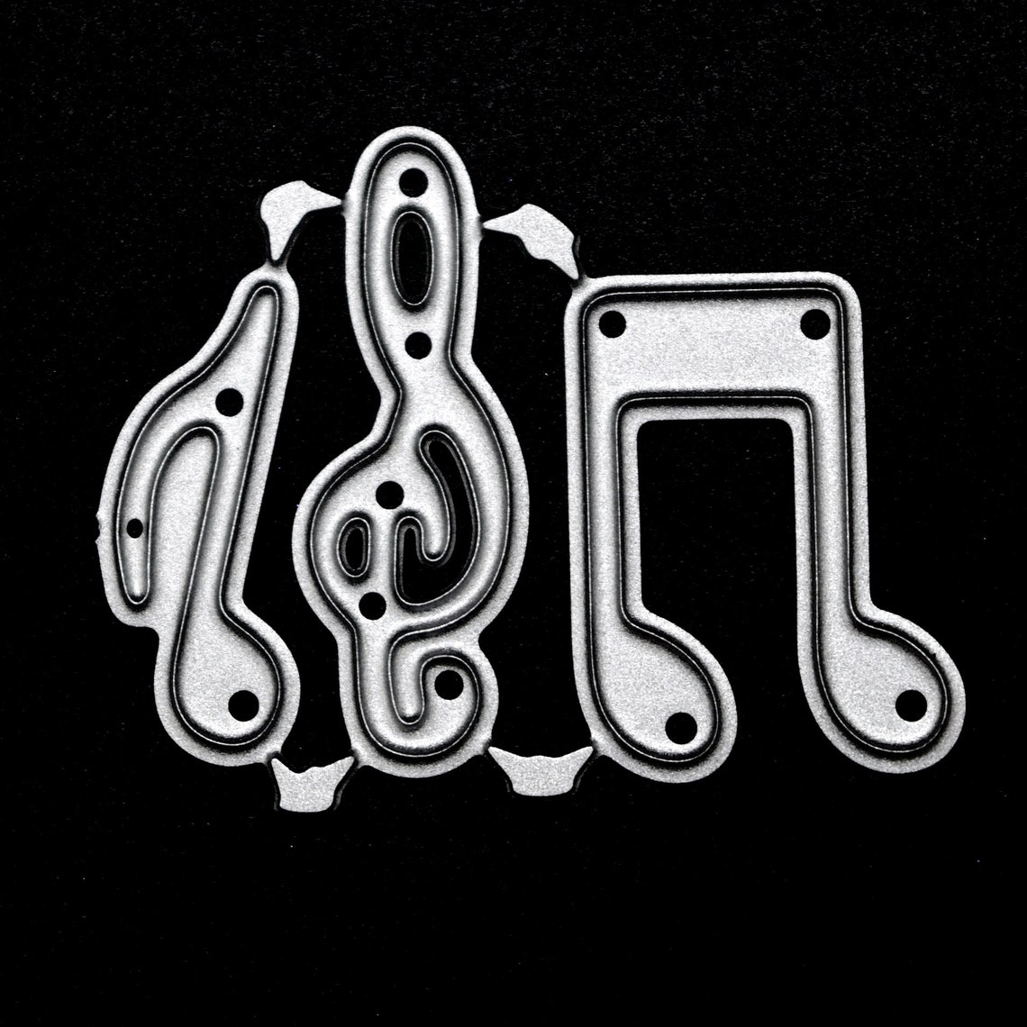 3 Piece Musical Symbols of Beam Notes, Quaver and Treble Clef Metal ...