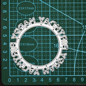 A Round Circular 'happy Birthday' Sentiments Frame Metal Cutting Die ...