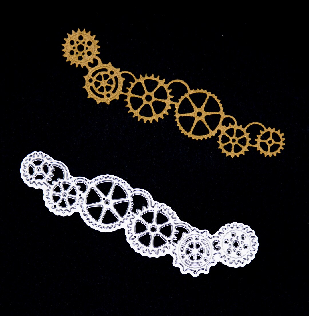 Set of Cogs Border Metal Cutting Die, Steampunk, Card Making ...