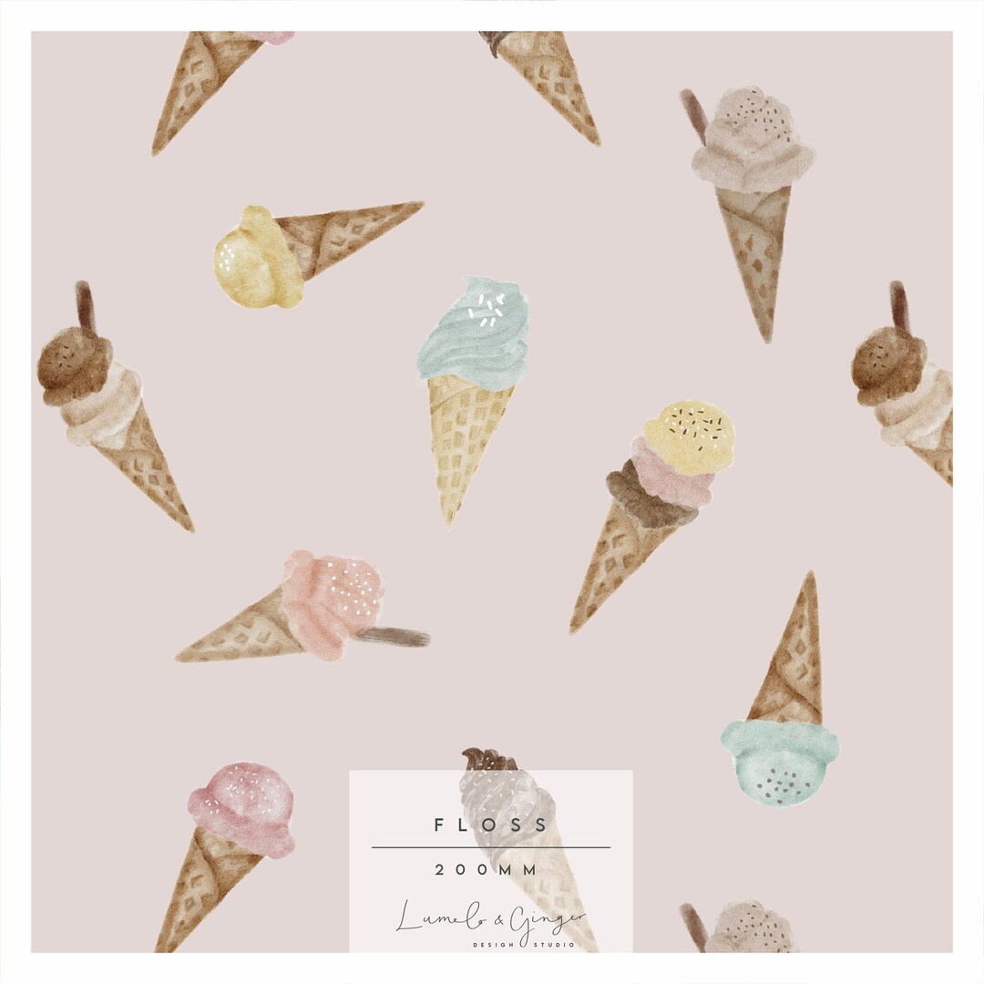 Ice Cream, Sundae, Parlour, Gelato Seamless Fabric Design, Repeat Tile ...