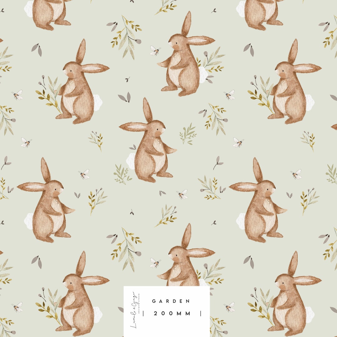 Tamm, Bunny Rabbits, Fluffy Tail, Spring, Cute, Seamless Fabric Design ...