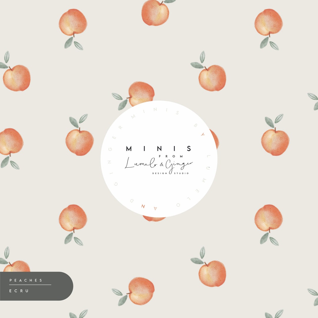 MINI, Peaches, Peach, Fruit, Simple Seamless Fabric Design, Repeat Tile ...