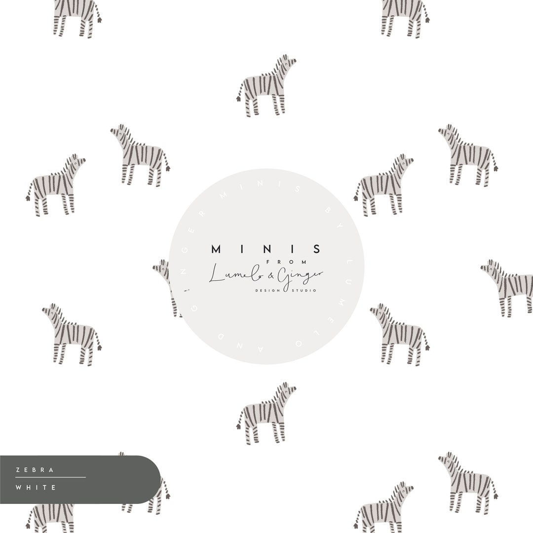 MINI, Zebra, Zebby, Simple Seamless Fabric Design, Meadow, Repeat Tile ...