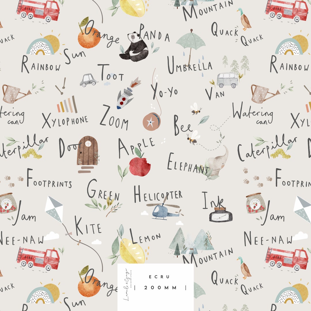 Alphabet, Letters, Animals Seamless Fabric Design, Repeat Tile, Pattern ...
