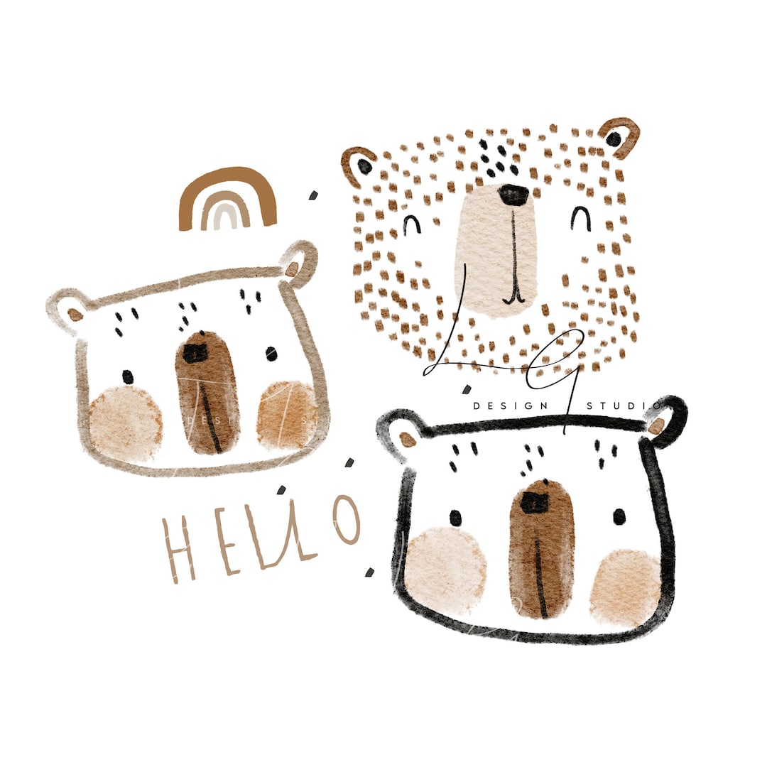 Grizzly Bear, Etched Brown Bear, PNG Sublimation File, Transfer, Heat ...