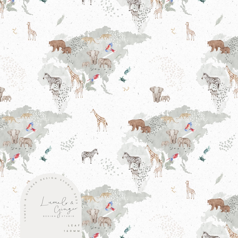 World Map, Around the World, Home, Seamless Fabric Design, Animal ...