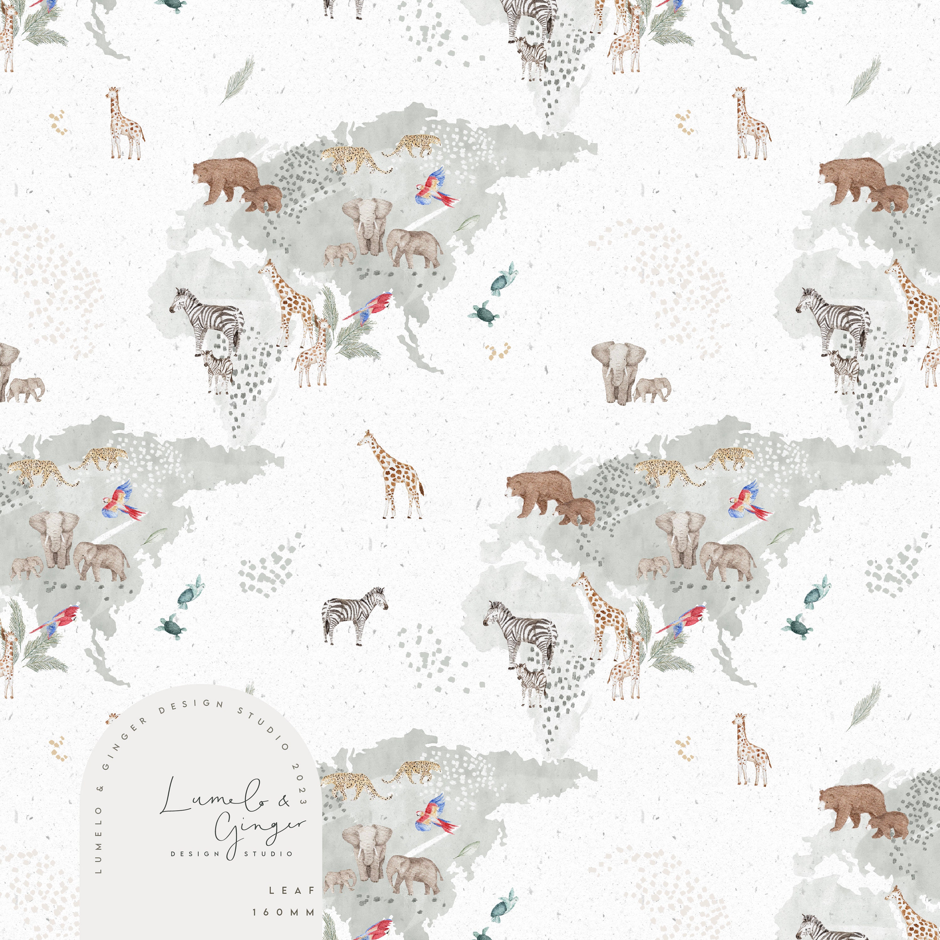 World Map, Around the World, Home, Seamless Fabric Design, Animal ...